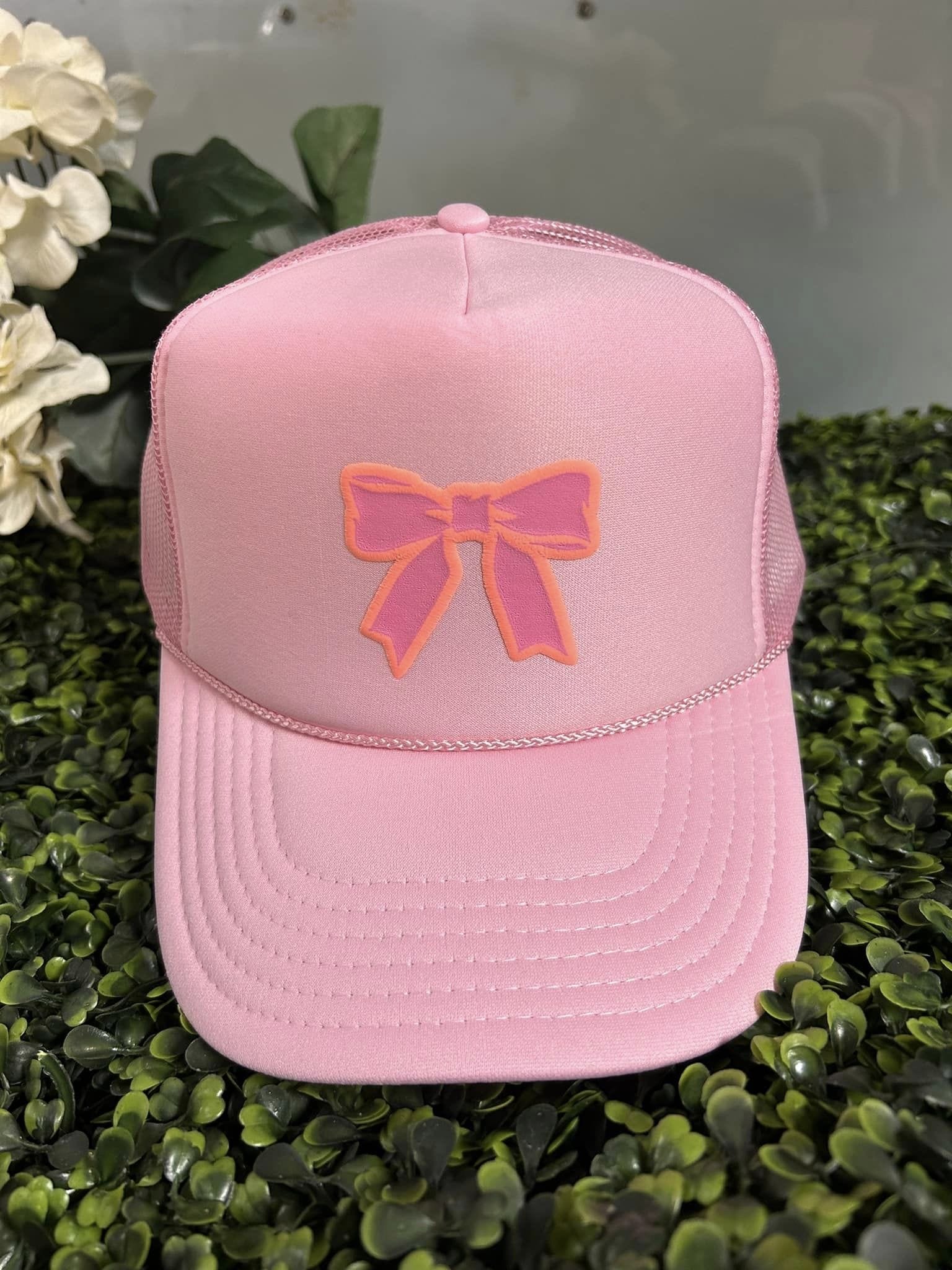 Bow Puff Pink Trucker Hat – Southern Bliss Company