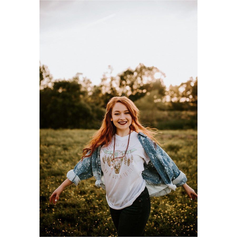 Distressed Denim Light Blue LS – Southern Bliss Company