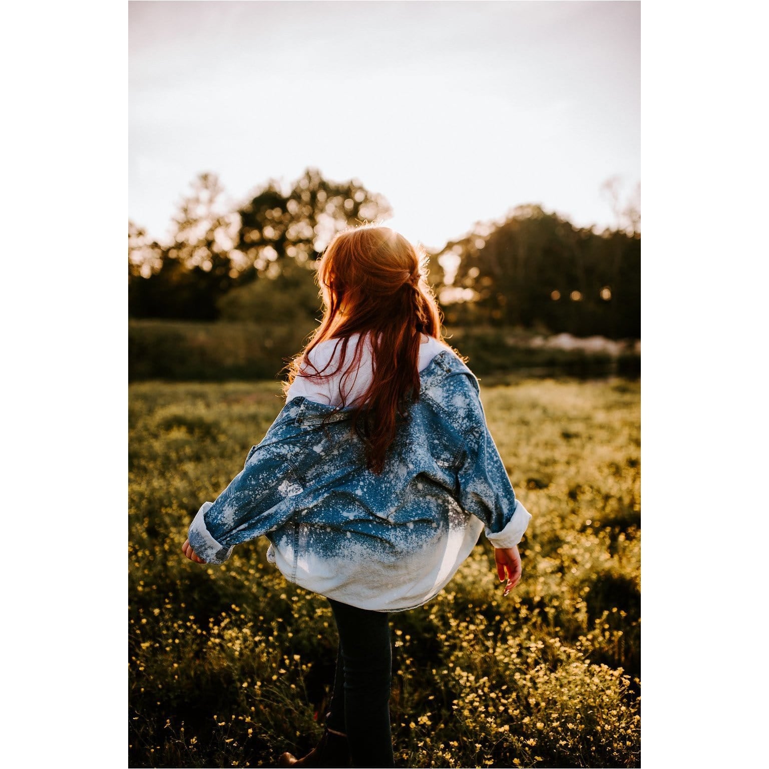 Distressed Denim Light Blue LS – Southern Bliss Company